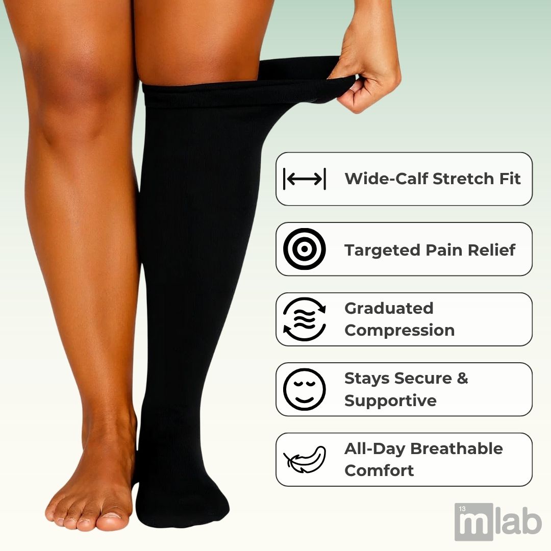 TheraSocks™ – Wide Calf Compression Socks – mLab
